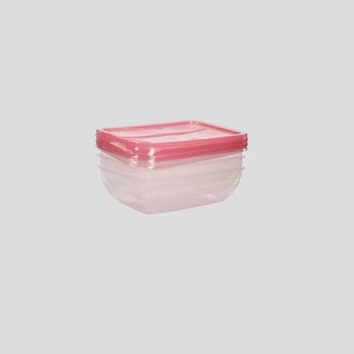 Pretty Pink 1L Food Storage Boxes - 3 Pack - India Grocery UK
