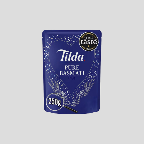 Tilda Pure Steamed Basmati Rice Classic 250g – Fragrant, Ready-to-Eat - India Grocery UK