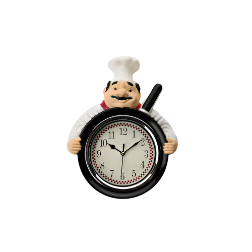 Hometime Chef Wall Clock – Fun Kitchen Clock Décor (34cm ...